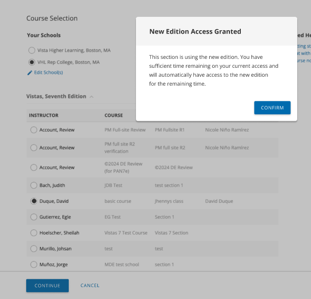 Can I access a course using a newer edition of a program to which I already have access ...